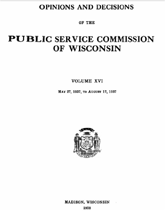Opinions and Decisions of the Public Service Commission of Wisconsin ...